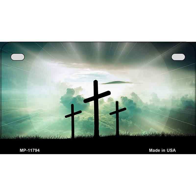Three Crosses Novelty Metal Motorcycle Plate MP-11794 | eBay