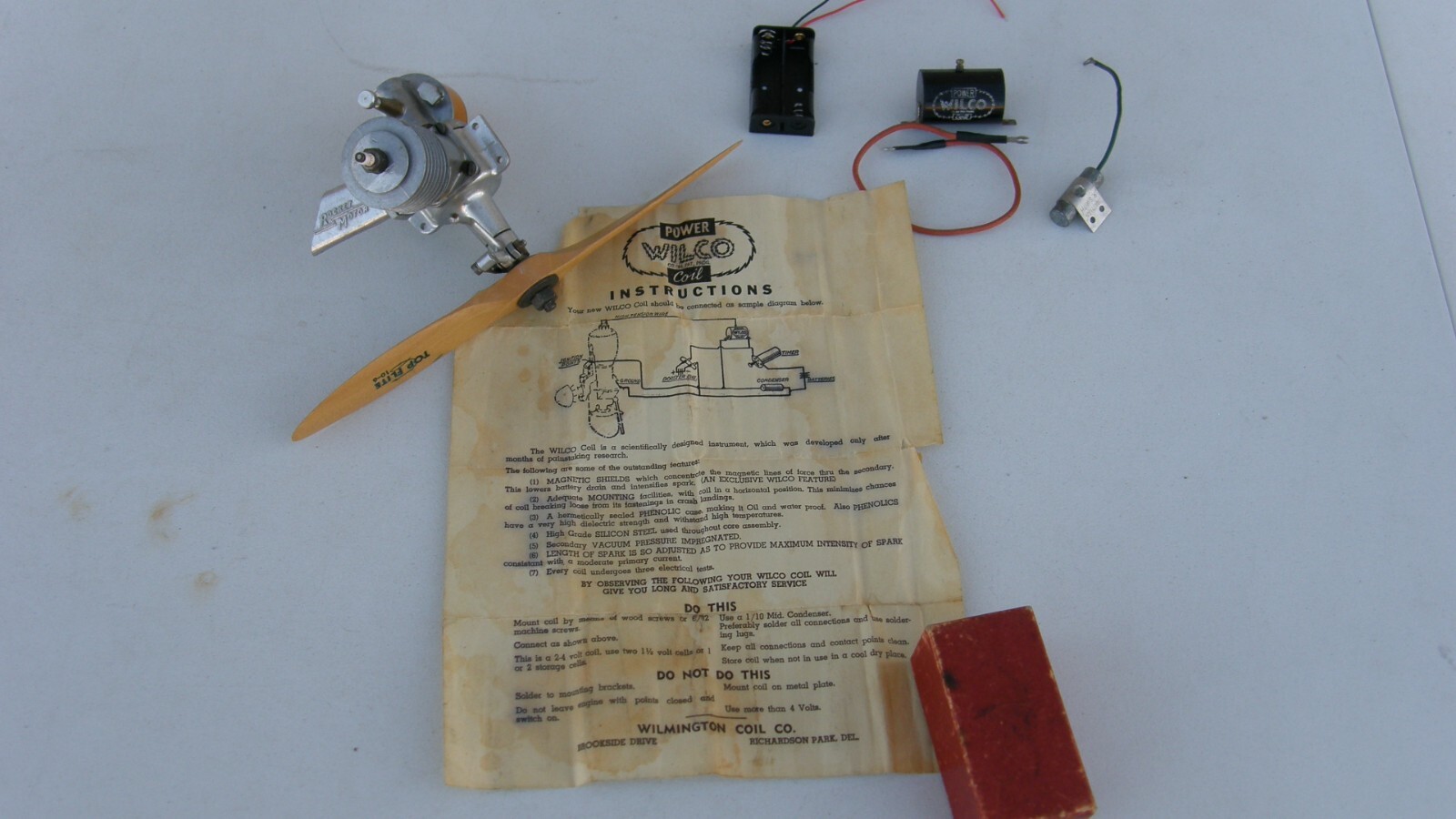 VICTOR ROCKET IGNITION MODEL AIRPLANE ENGINE w/ WILCO COIL, TOP FLITE ...