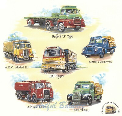 Ceramic Decals Vintage Trucks Atkinson Tanker Morris Commercial Ford ...