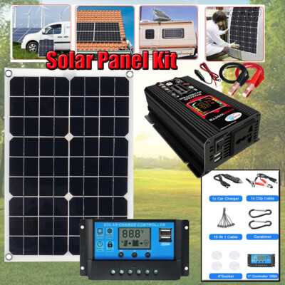 6000W Solar Panel SET Solar Power Inverter Generator 100A Home 110V ...