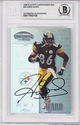 1999 -HINES WARD- Beckett BAS Signed/Autograph/Auto Playoff CONTENDERS ...