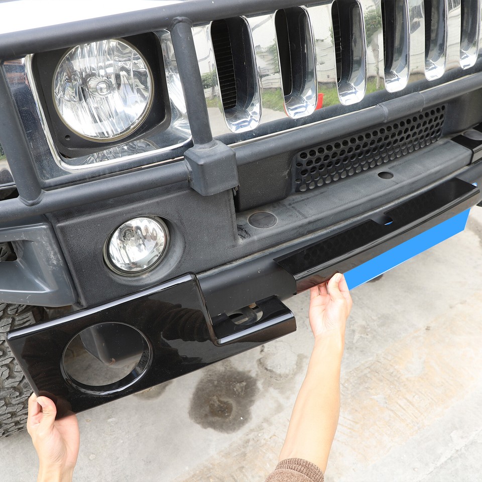 Glossy Black Front Bumper & Side Cover Trim Kit For Hummer H2 SUV SUT ...