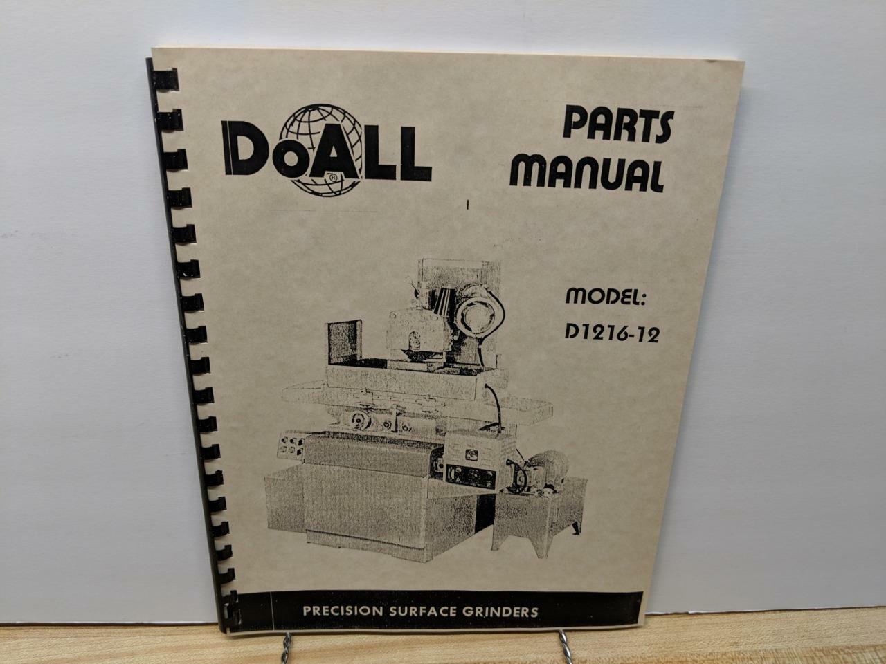 DoAll D1216-12 Surface Grinder Parts. Manual | eBay