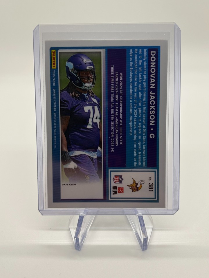 2025 Donruss Donovan Jackson Red & Green Optic Rated Rookie #381 ...