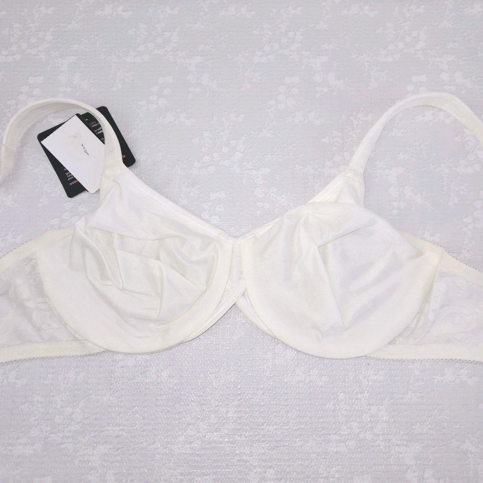 WACOAL Awareness Full Figure Seamless Bra 34D Cream White Floral ...