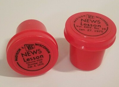 2 Vintage Red Plastic Film Canisters 1974 1975 Madison WI VEC News ...