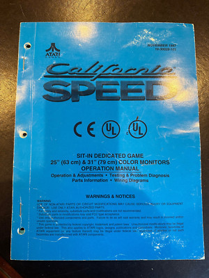 Atari California Speed Video Arcade Game Instruction Manual | eBay