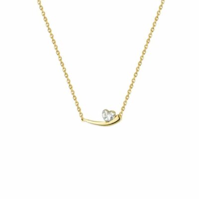 14K Solid Gold Two Tone Heart Apostrophe Necklace 16"-18" adjustable | eBay