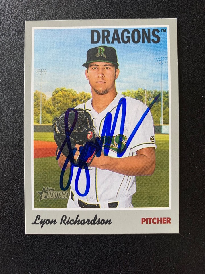 Lyon Richardson Signed 2019 Topps Heritage Minors Card Cincinnati Reds ...