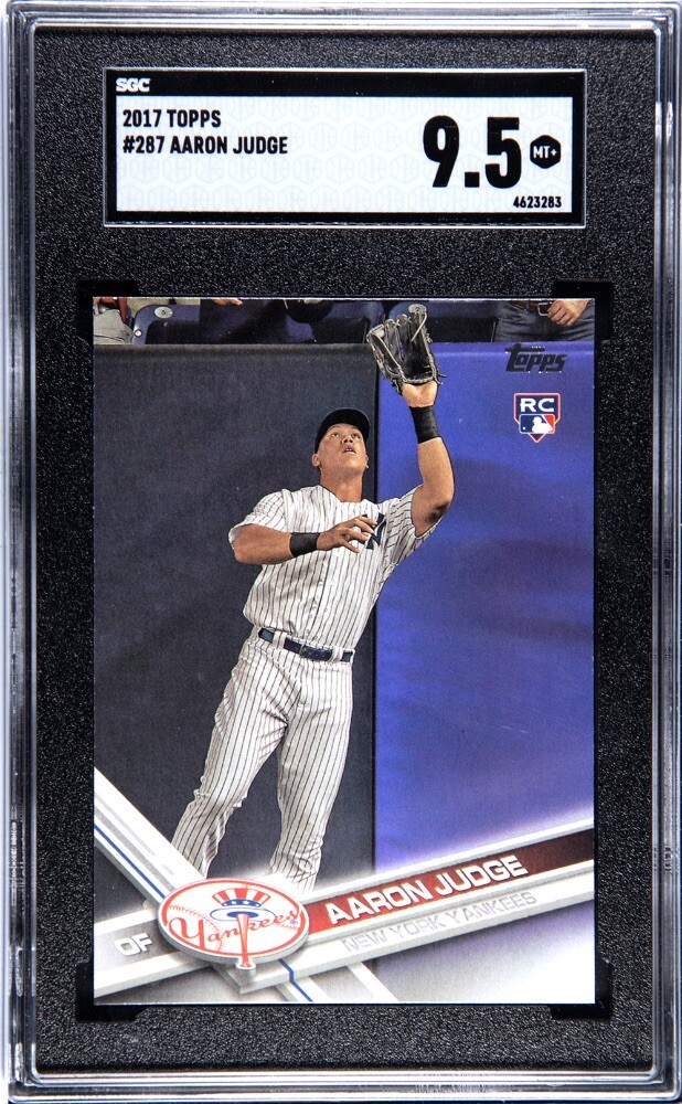 2017 Topps Aaron Judge Rookie Card 287- SGC 9.5 Mint+ New York Yankees ...