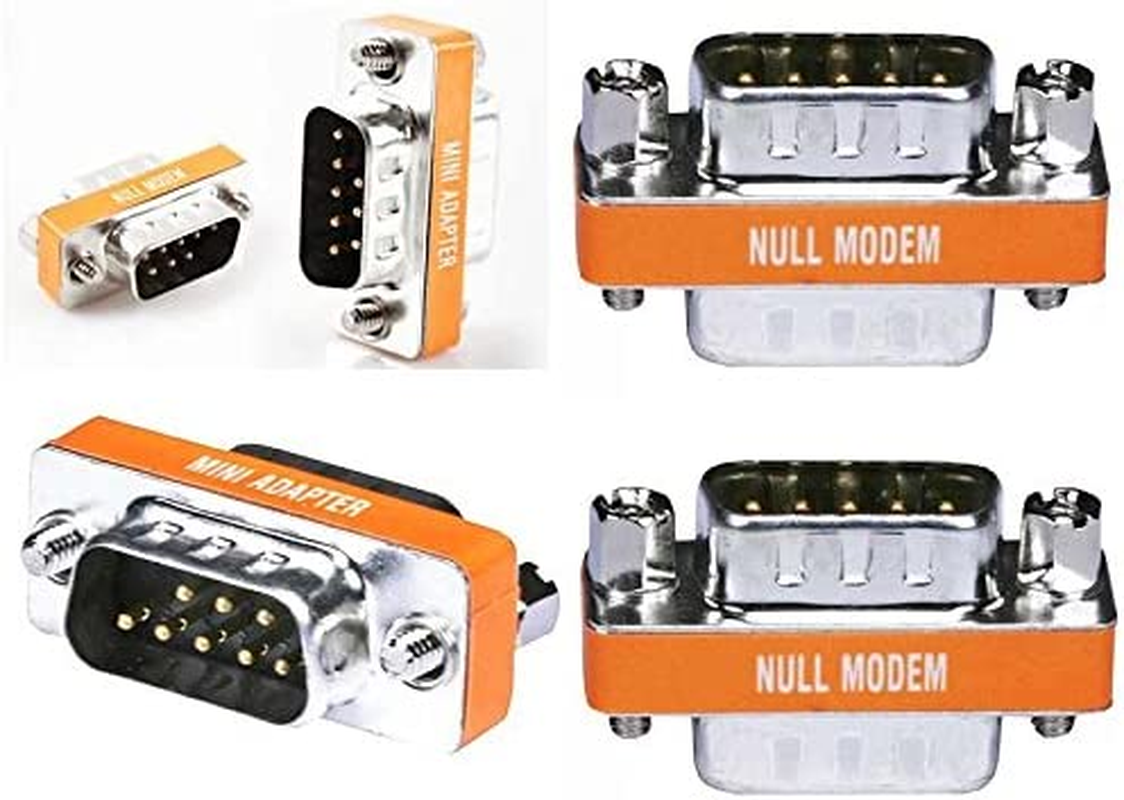 2 PCS Mini Null Modem DB9 9 Pin Male to DB9 Male Data Transfer Serial ...