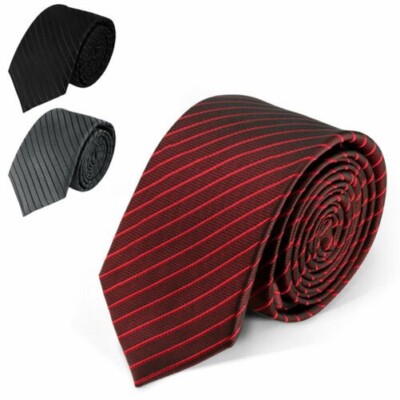 Smart Tie Striped + Instructions Stripes Tie Men's Grey Black Red ...