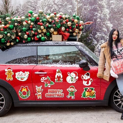 24 Pcs Christmas Decoration Magnets Merry Christmas Car Santa Claus | eBay
