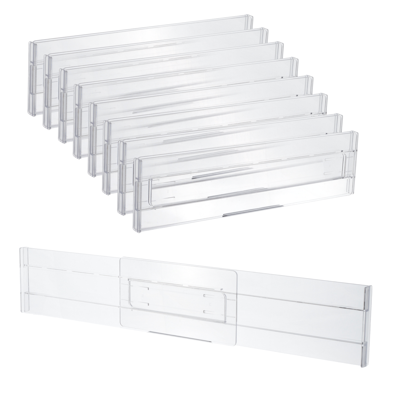 8Pcs DIY Drawer Divider Household Storage Organiser Adjustable Draw ...