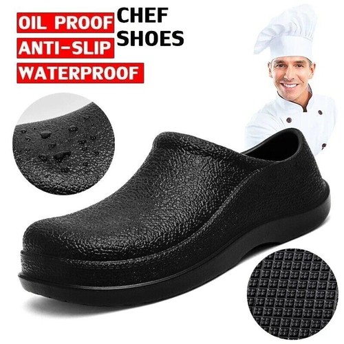 Men's Chef Shoes Water-proof Oil-proof Kitchen Work Shoes Non-slip ...