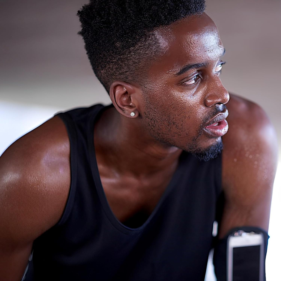 4-7MM Magnetic Earrings for Men Women Shiny round Cubic Zirconia Stud ...