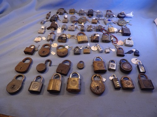 Vintage LOT 57 Padlocks Key and Combination Many Brands | eBay