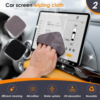 2Pcs Car Screen Cleaner Microfiber Car Accessories Cleaning Pads ...