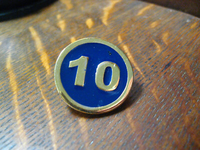 Number 10 Ten Vintage Lapel Pin - Score Rating Anniversary Birthday Age ...