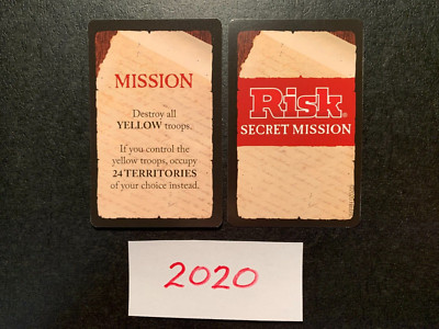 Risk 2020 SECRET MISSION CARD Destroy ALL Yellow Troops | eBay