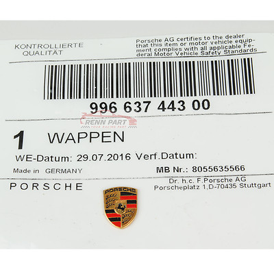 Genuine Porsche Key Fob Replacement Colored Crest Small Emblem Logo ...