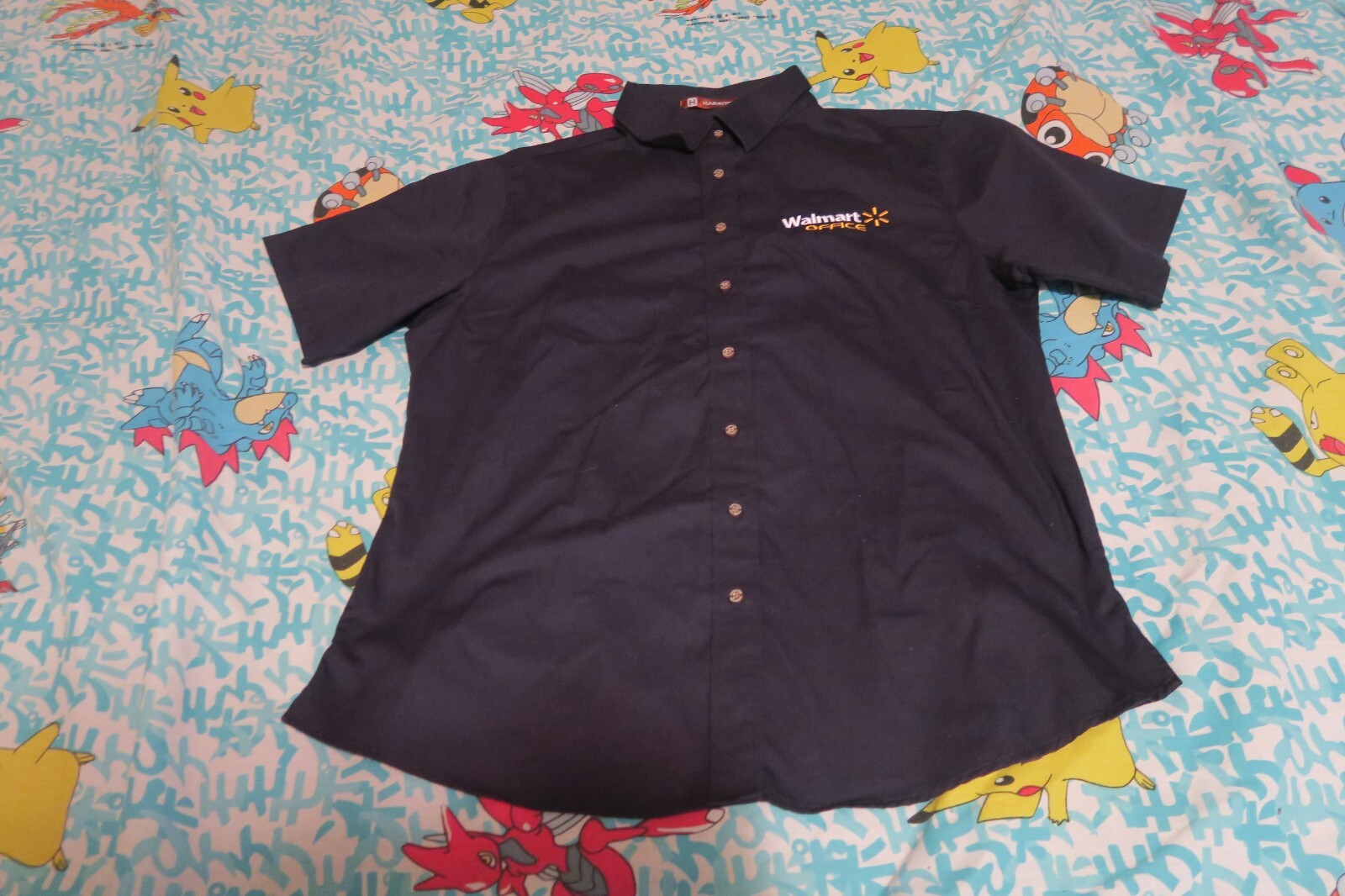 Walmart Office Employee Uniform Button Shirt Navy Blu… - Gem