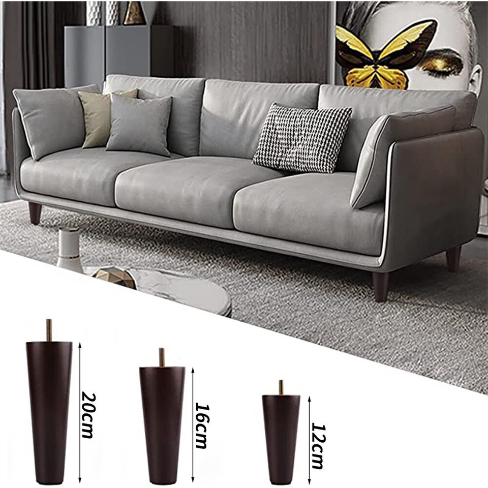 4x Wooden Furniture Tapered Replacement Legs Feet For Sofa Chair Bed ...