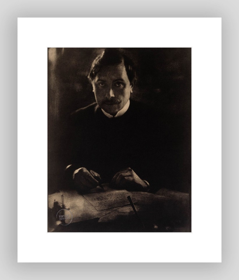 VTG Edward Steichen Maurice Maeterlinck Engraving Art Portrait 1901 Mat ...