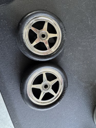 Traxxas 6975 Front Tires & 5-Spoke Chrome Wheels (2): 1/8 NHRA Funny ...