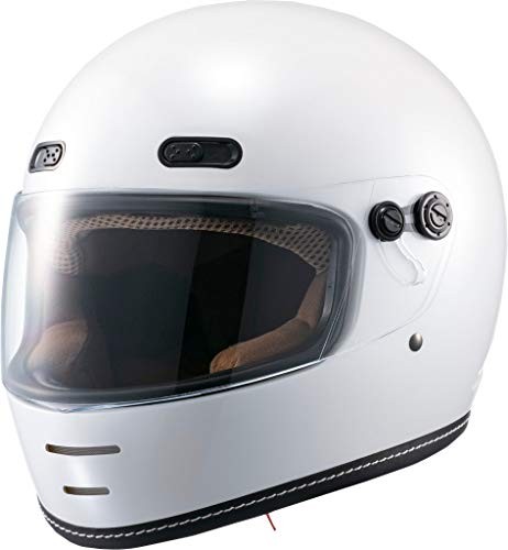 Marushin END MILL Neo Retro Full Face Motorcycle Helmet Pearl White ...