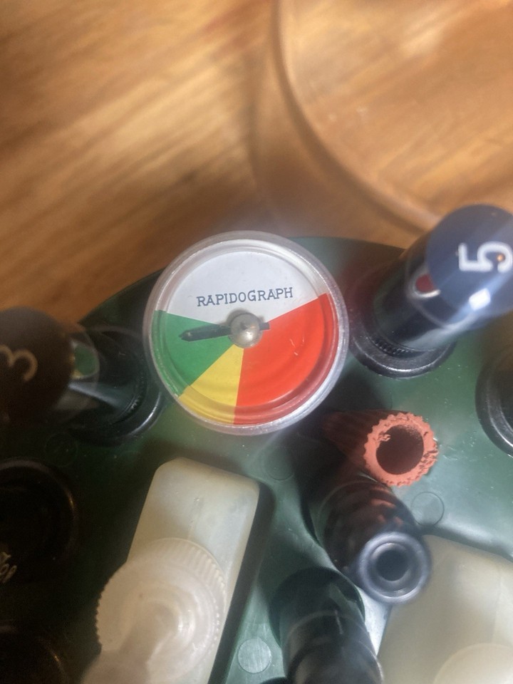 K&E Leroy Reservoir Ink Pen Rapidograph Set in Revolving Humidified ...