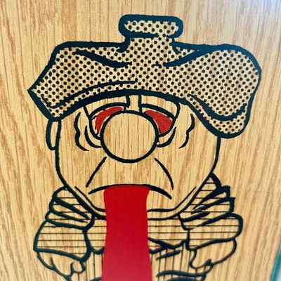 Vintage “Happy Monday” Sick Cartoon Wall Plaque – Woodgrain Style Humor ...