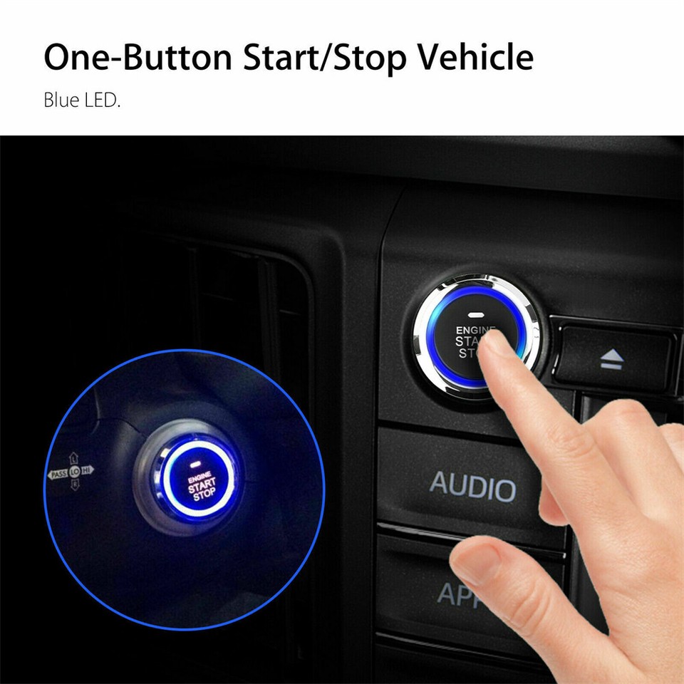 Car Keyless Entry Engine Start Alarm System Kit Push Button Remote ...