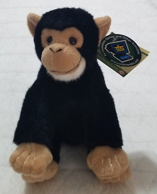 Wild Republic Black Cuddlekins Monkey Ape Chimpanzee plush 7" Stuffed ...