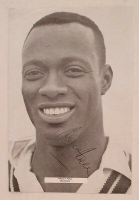 WES HALL SIGNED 6.5 x 10 INCHES approx MAGAZINE PICTURE WEST INDIES ...