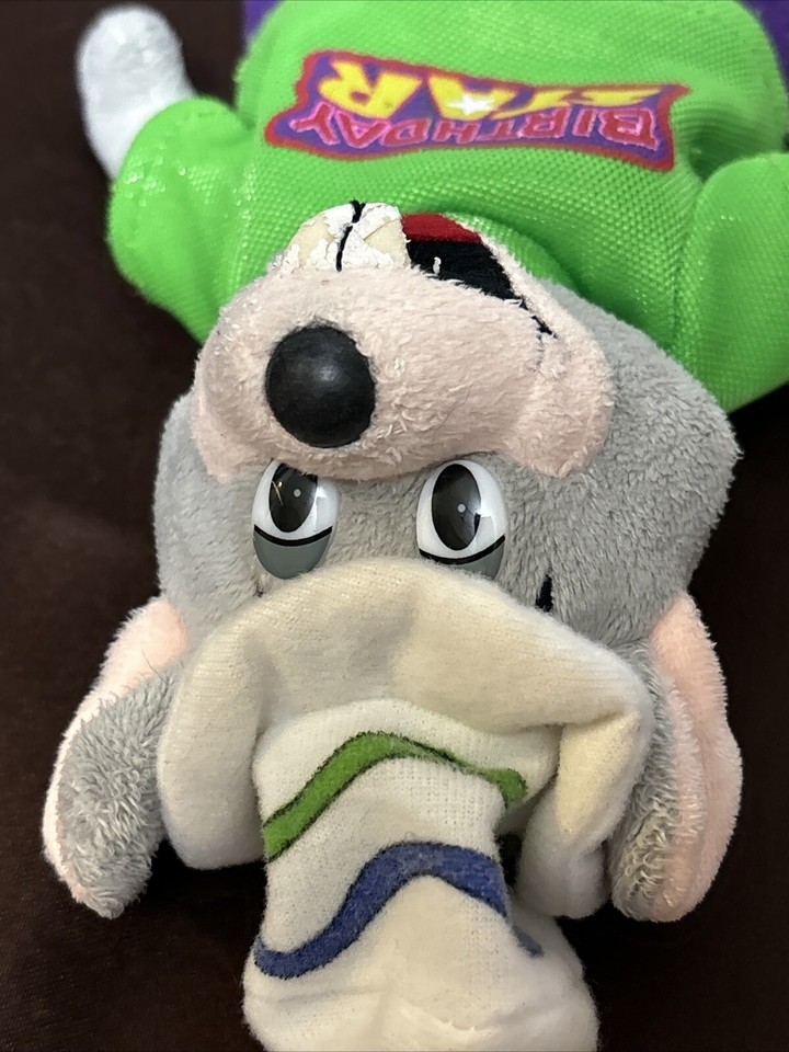 Vintage Chuck E Cheese Birthday Star Plush Toy Beanie Stuffed 10” | eBay