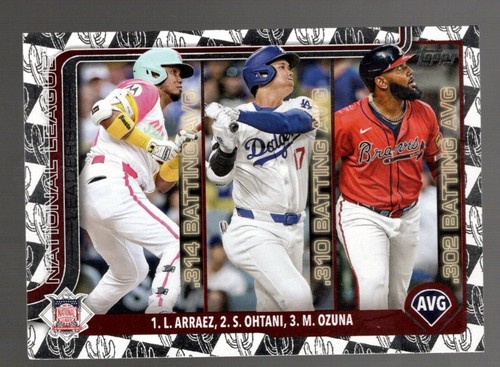 2025 Topps Spring Training Foil NL League Leaders Avg. Arraez Ohtani ...