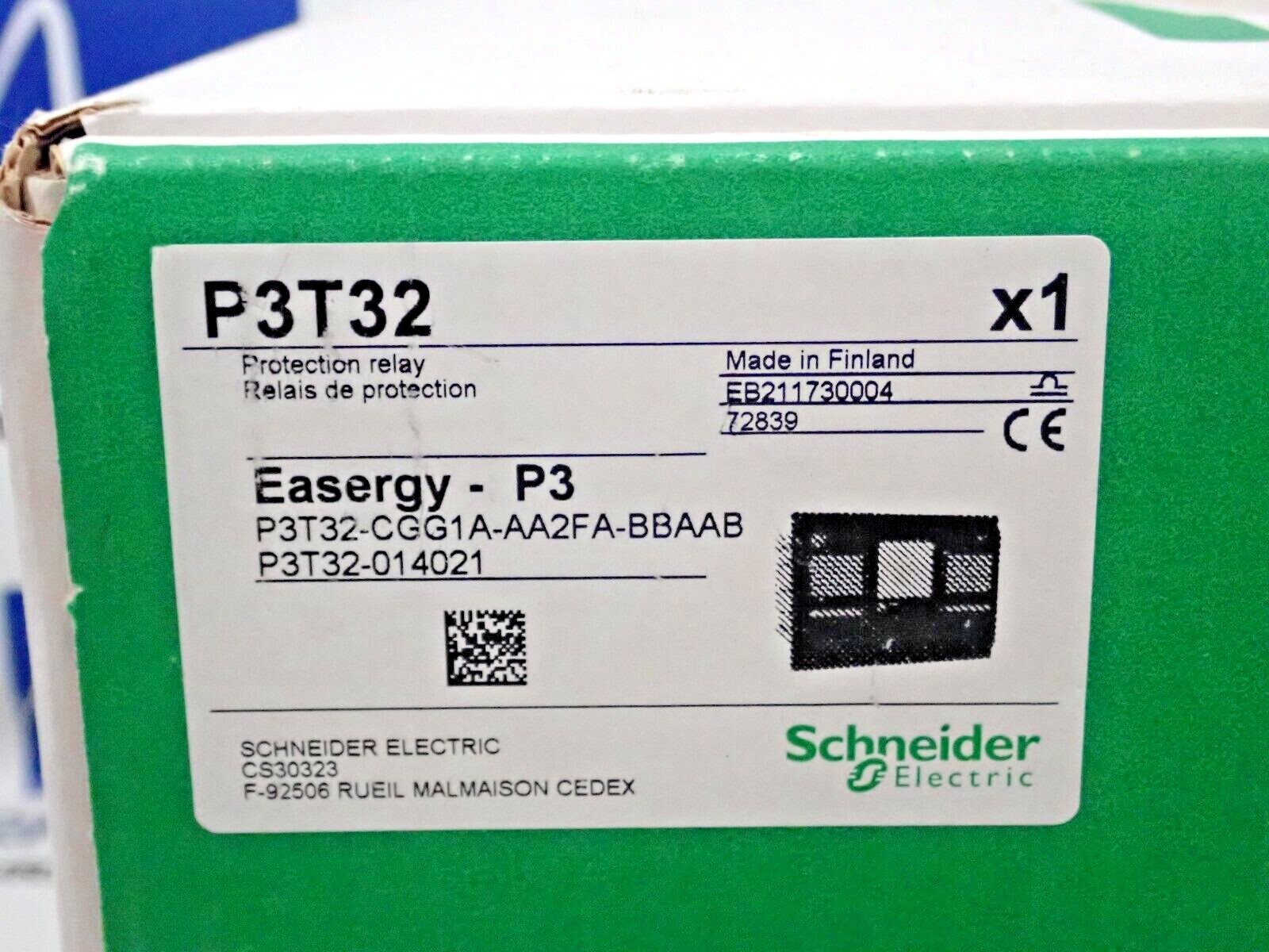 New Schneider Electric Easergy P3 P3T32-CGG1A-AA2FA-BBAAB Protection ...