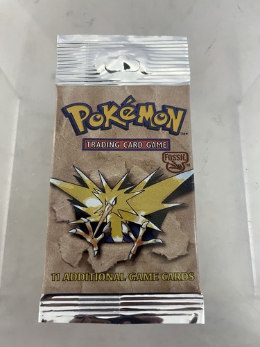 1999 Pokemon Fossil Unlimited Booster Pack 21.1 Grams Zapdos Long Crimp ...
