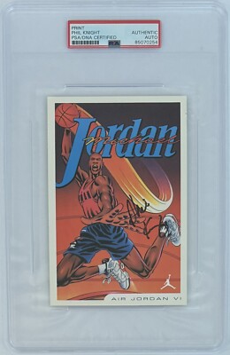 PHIL KNIGHT NIKE CEO SIGNED MICHAEL AIR JORDAN 6 SHOE CARD PSA DNA COA ...
