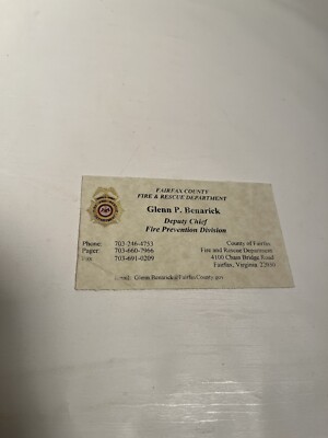 Fairfax County VA Fire Rescue Department Chief Prevention Division ...