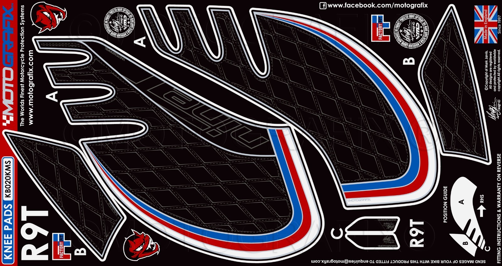 BMW R Nine T 2014 15 16 17 18 19 20 21 22 R9T Motorcycle Tank Knee Pad ...