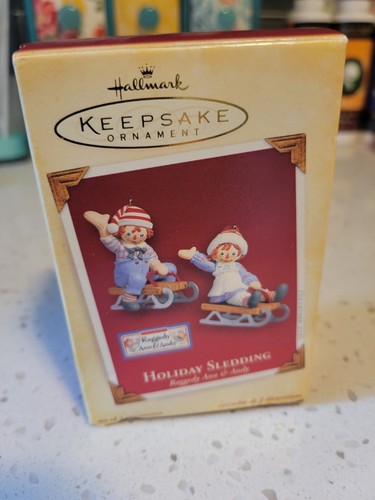 Hallmark Ornament 2005 Holiday Sledding Raggedy Ann & Andy New In Box ...