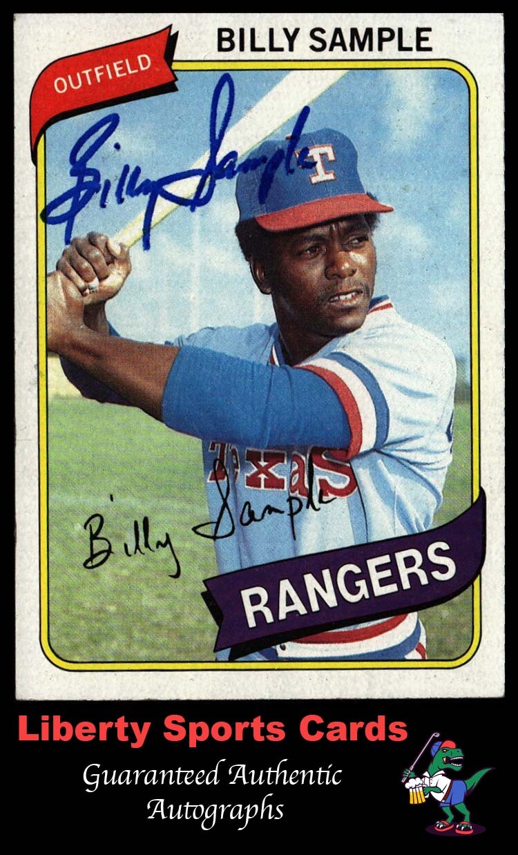 1980 Topps Billy Sample #458 Authentic Autographed Card Texas Rangers ...