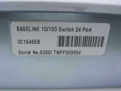 P/N: 3C16465B | 3Com SuperStack 3 Baseline Switch 24 Port 662705388632| eBay