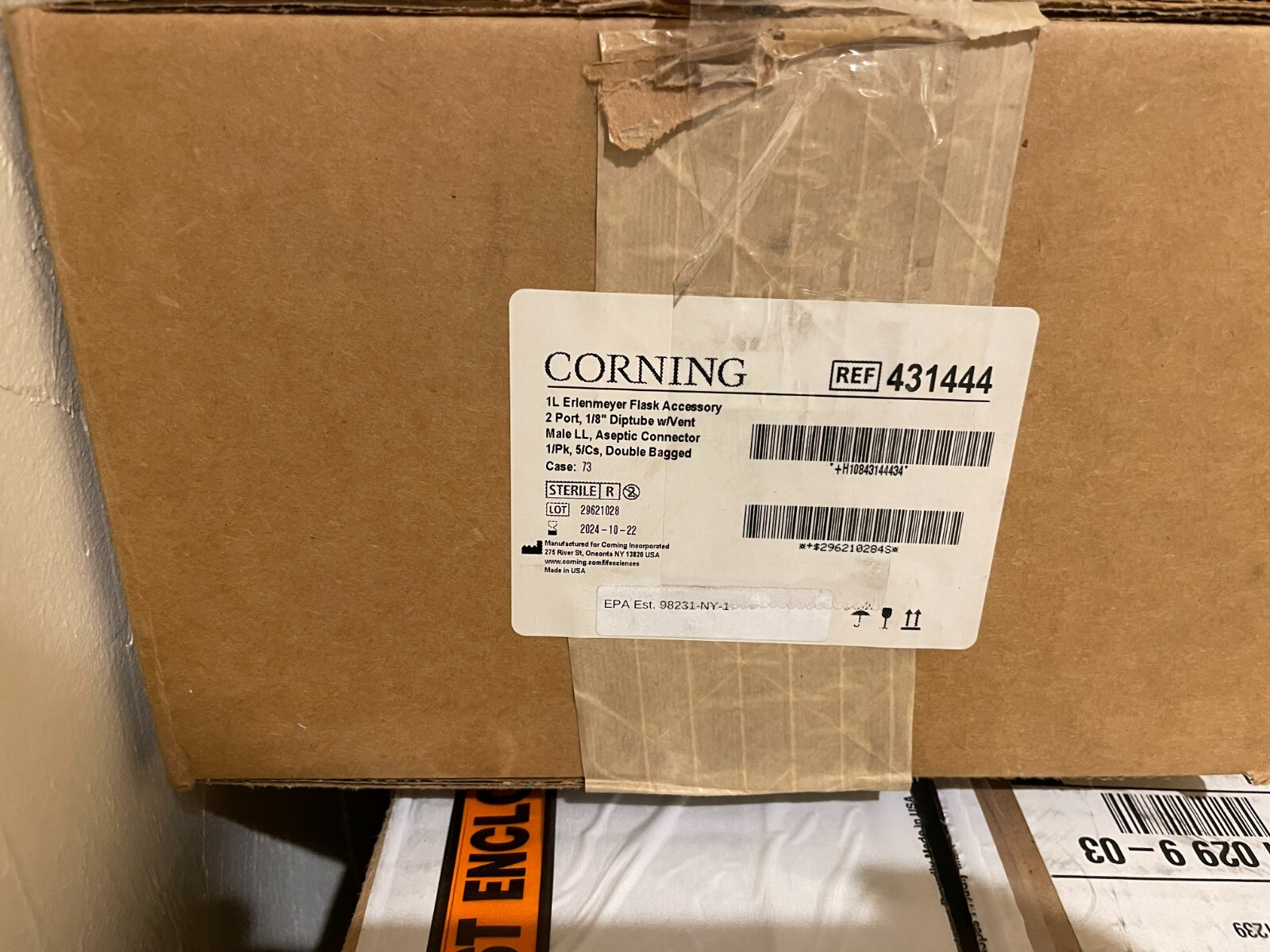 Transfer Cap 2 Port with Vent for 1 L Flasks Aseptic Case of 5 Corning ...