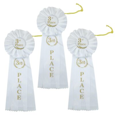 3 Packs White Award Ribbon with Resette Ribbon for Grand Prize Winner ...