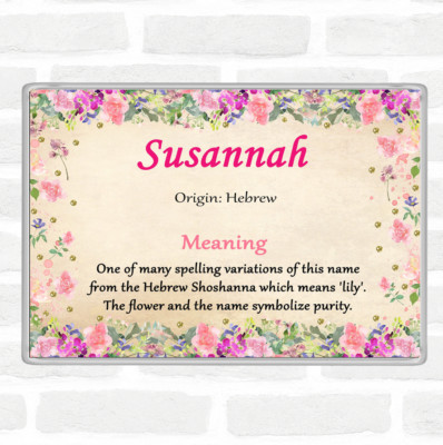Susannah Name Meaning Jumbo Fridge Magnet Floral | eBay