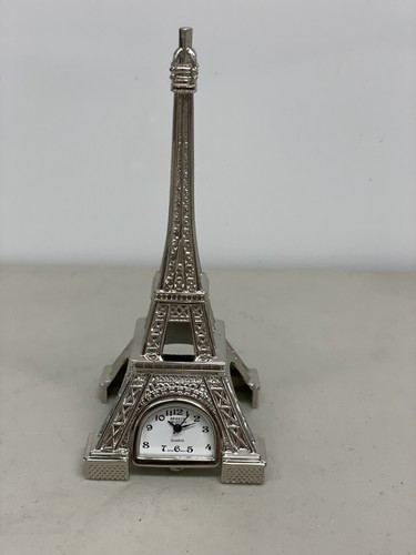 Mini Eiffel Tower Clock Quartz Breeze Collection 4”x1.75” Metal Needs ...