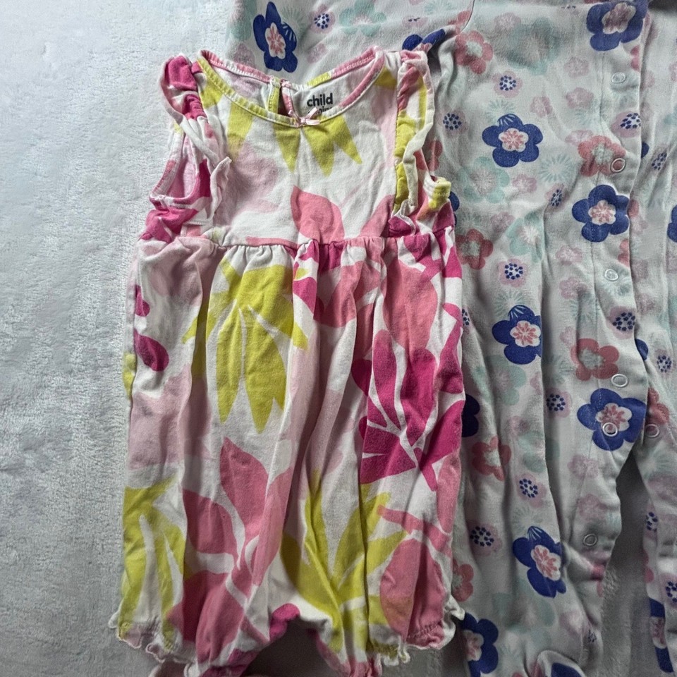 Baby Girl Clothing Lot Set Outfits Bodysuit Romper Pants Frog Floral 6 ...